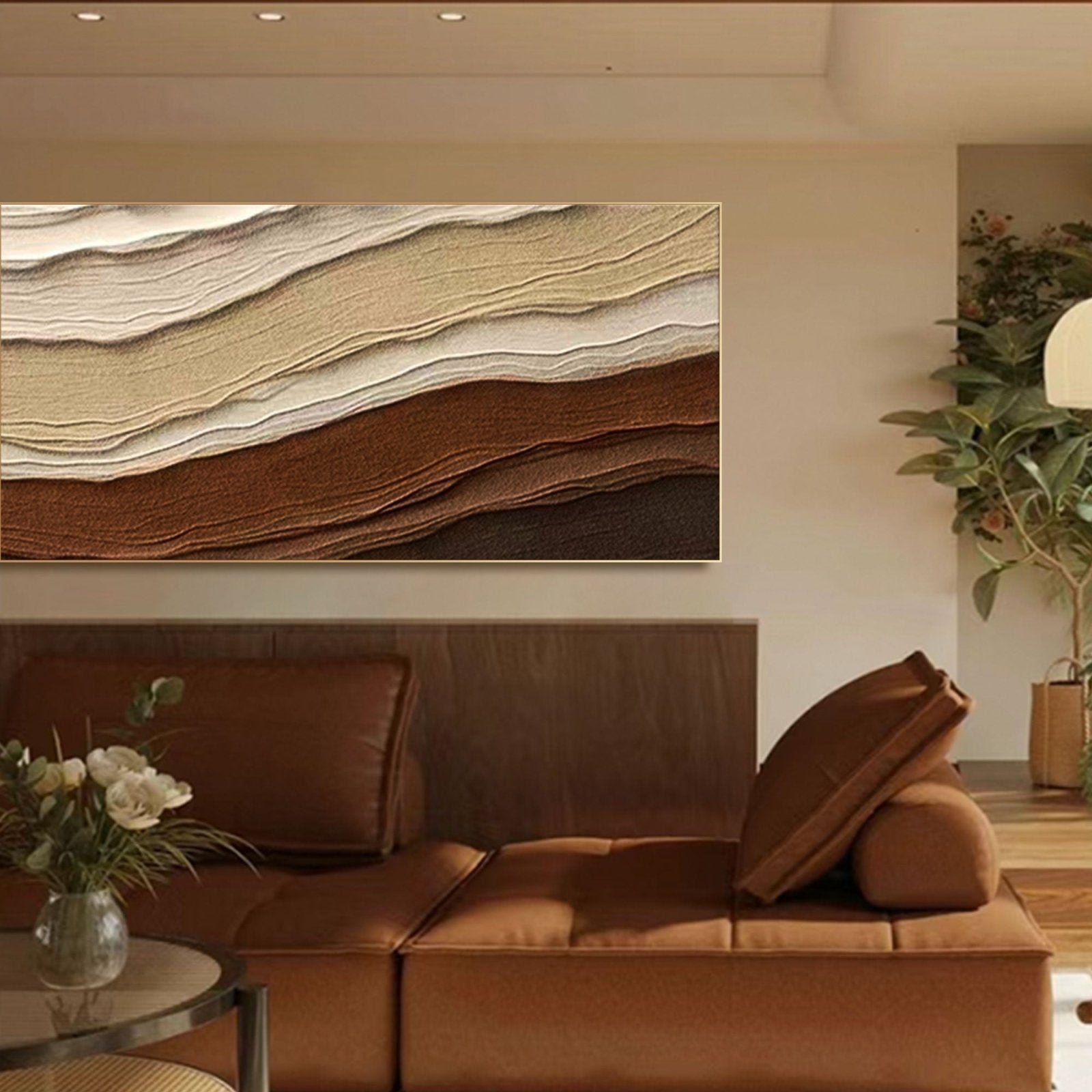 Brown Wall Art Collection Elegant Brown Abstract Canvas Art NukeArt