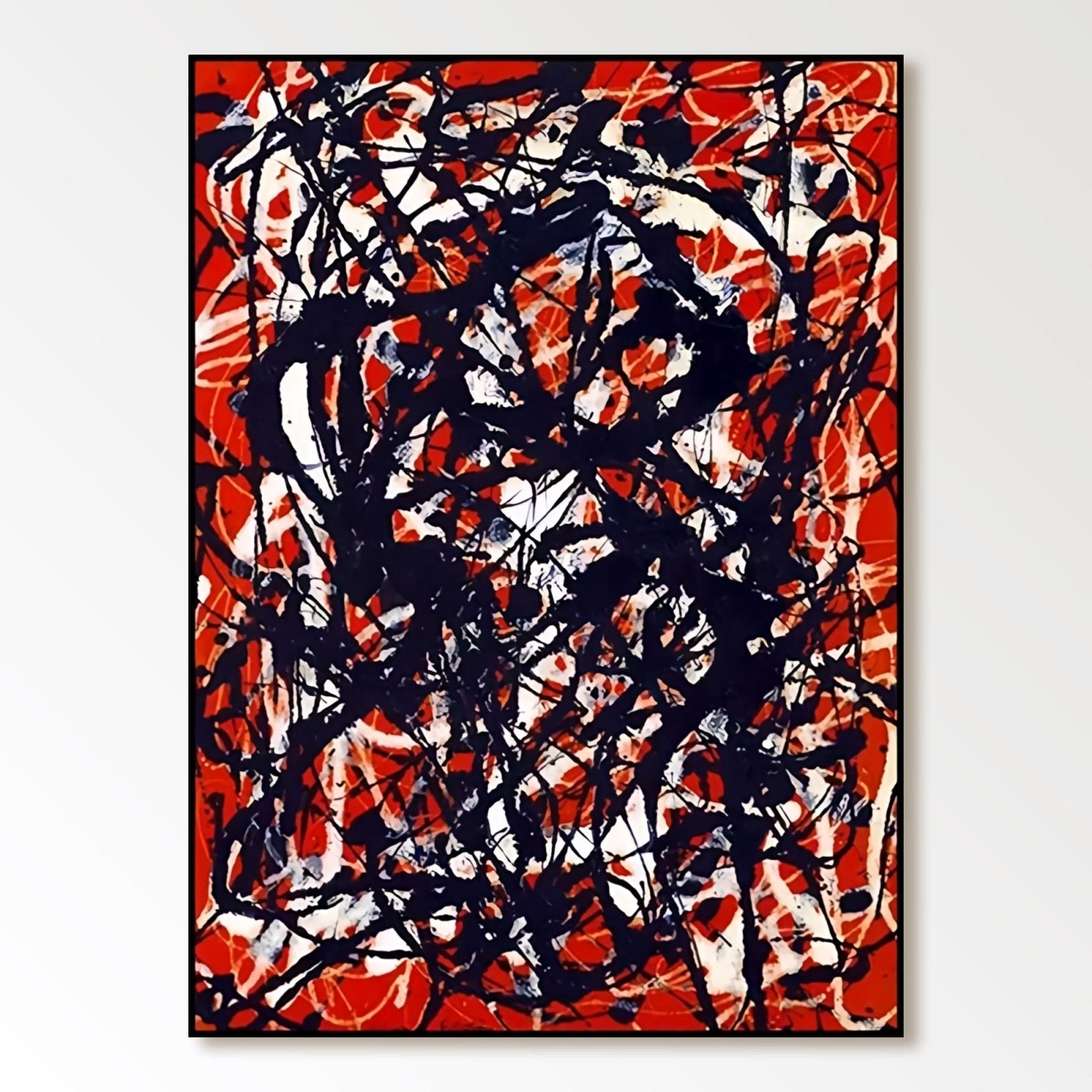 Jackson Pollock Style Large Vertical Abstract Contemporary Wall Art ...