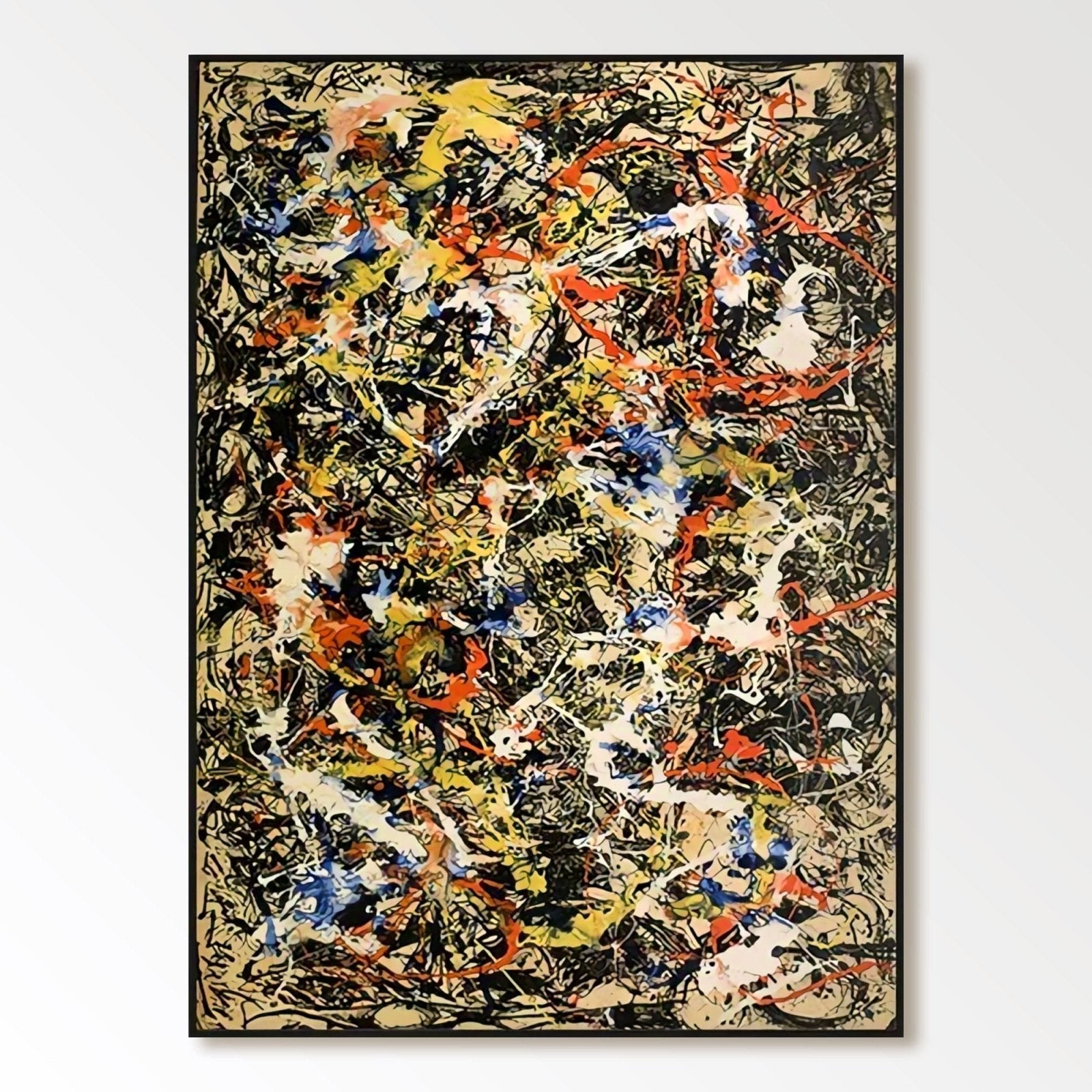Jackson Pollock Style Abstract Colorful Paintings On Canvas For living Room