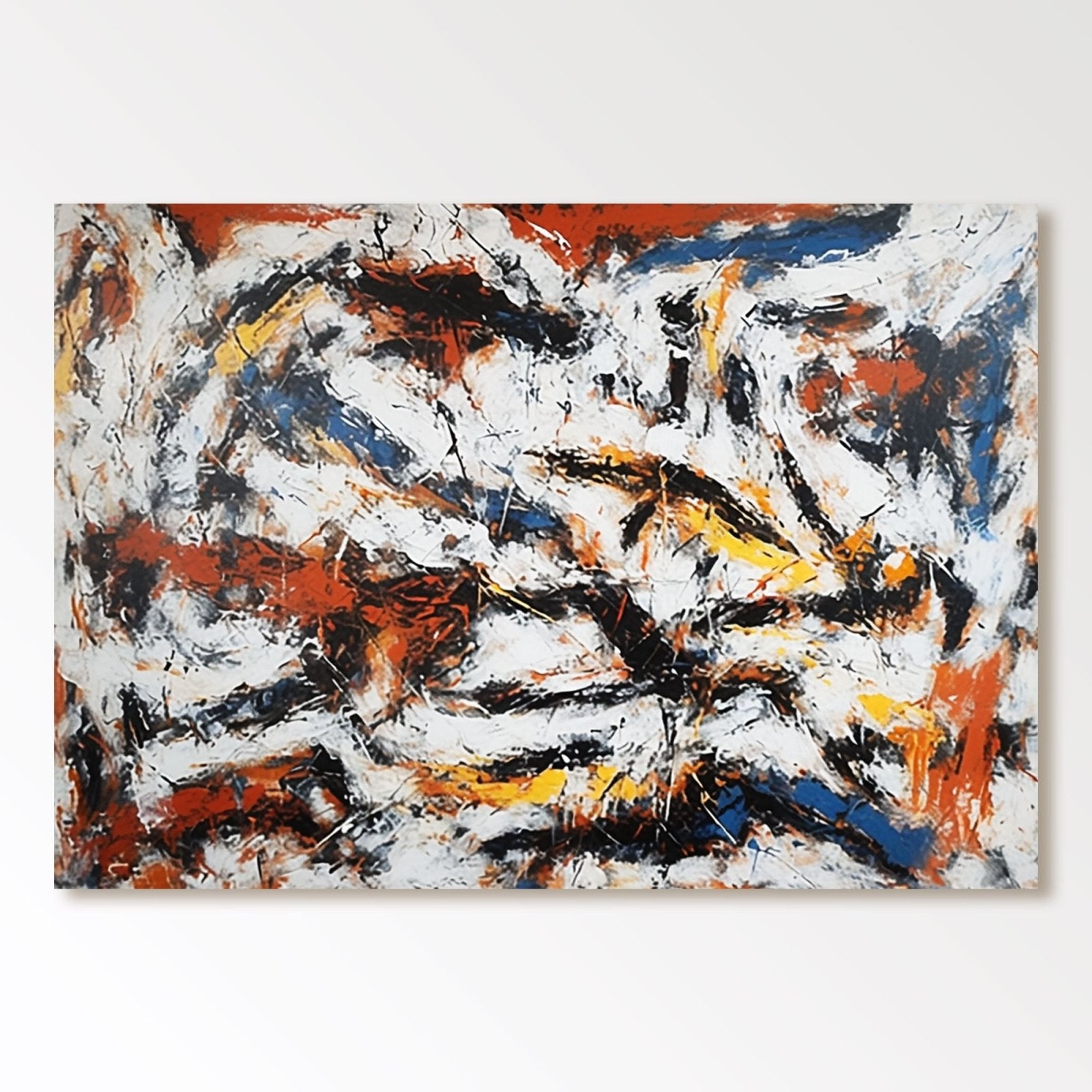 Large Horizonal Abstract Painting on Canvas Hand-Painted Wall Art