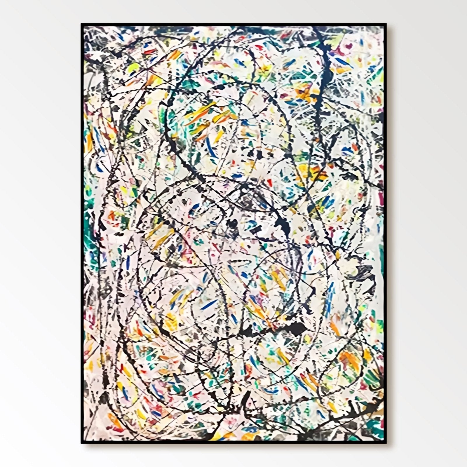 Jackson Pollock Style Vertical Abstract Colorful Contemporary Painting ...