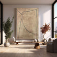Large Wabi Sabi Abstract Beige Painting on Canvas