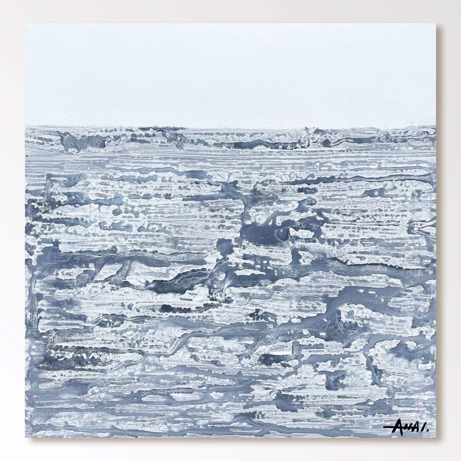 Square Abstract Minimalist Hand-Painted Modern Painting on Canvas
