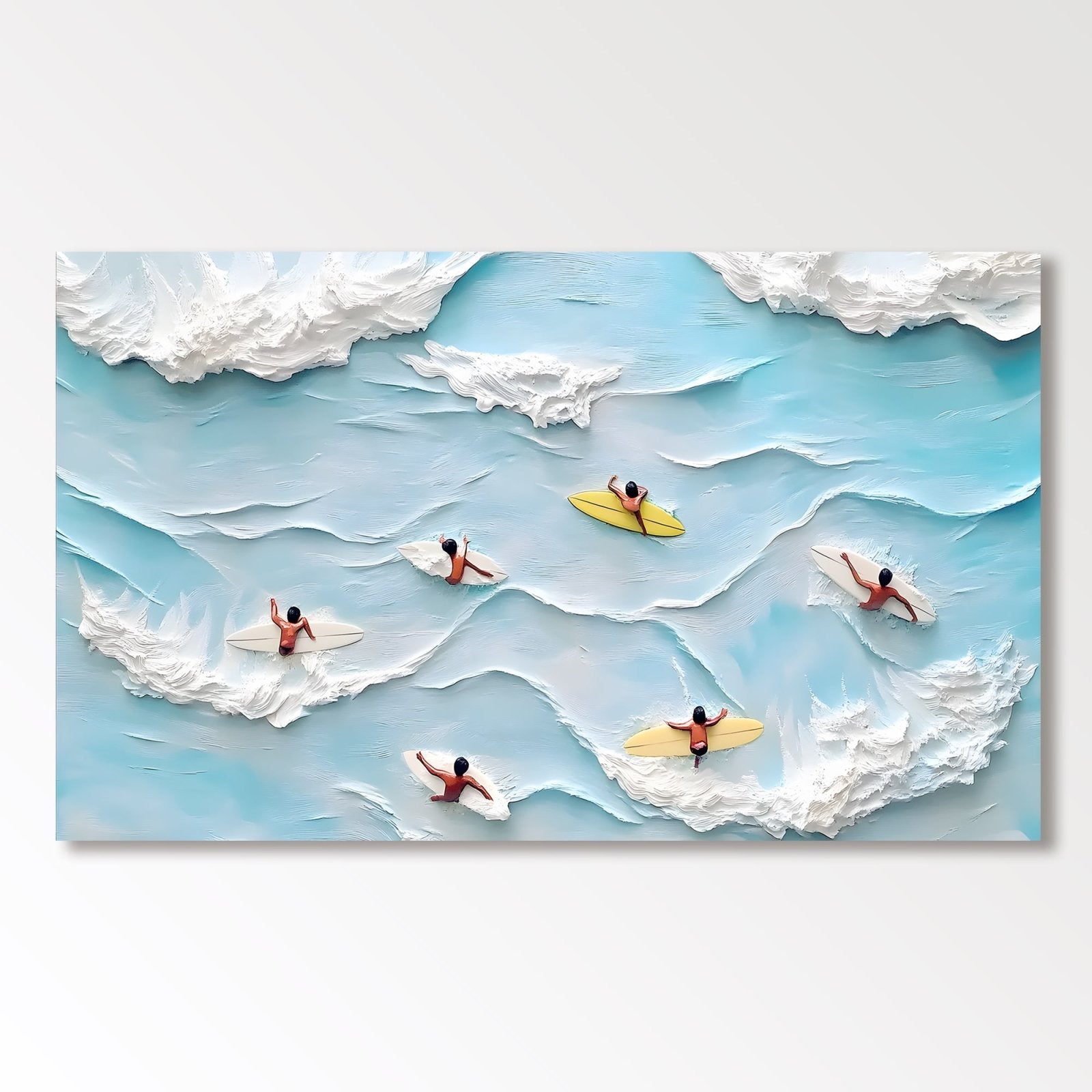 Abstract Seascale Modern Thick Textured Wall Framed Canvas Art Hand-Painted