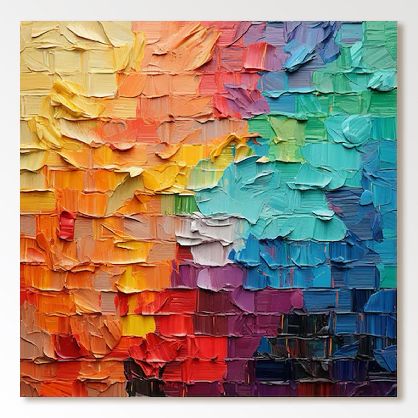 Large Colorful Plaster Abstract Oil Painting Textured Modern Acrylic ...