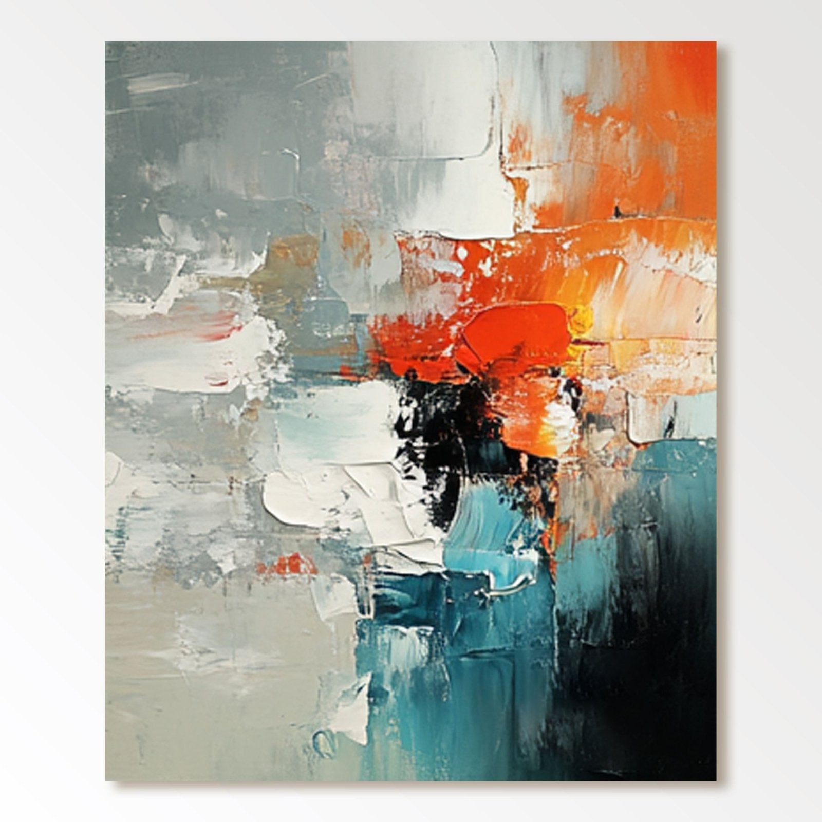 Vertical Abstract Colorful Contemporary Wall Art Painting on Canvas For ...