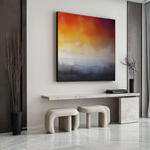 Large Vertical Sunset Morden Wall Art Painting On Canvas For Living Room Personalized Creative ...