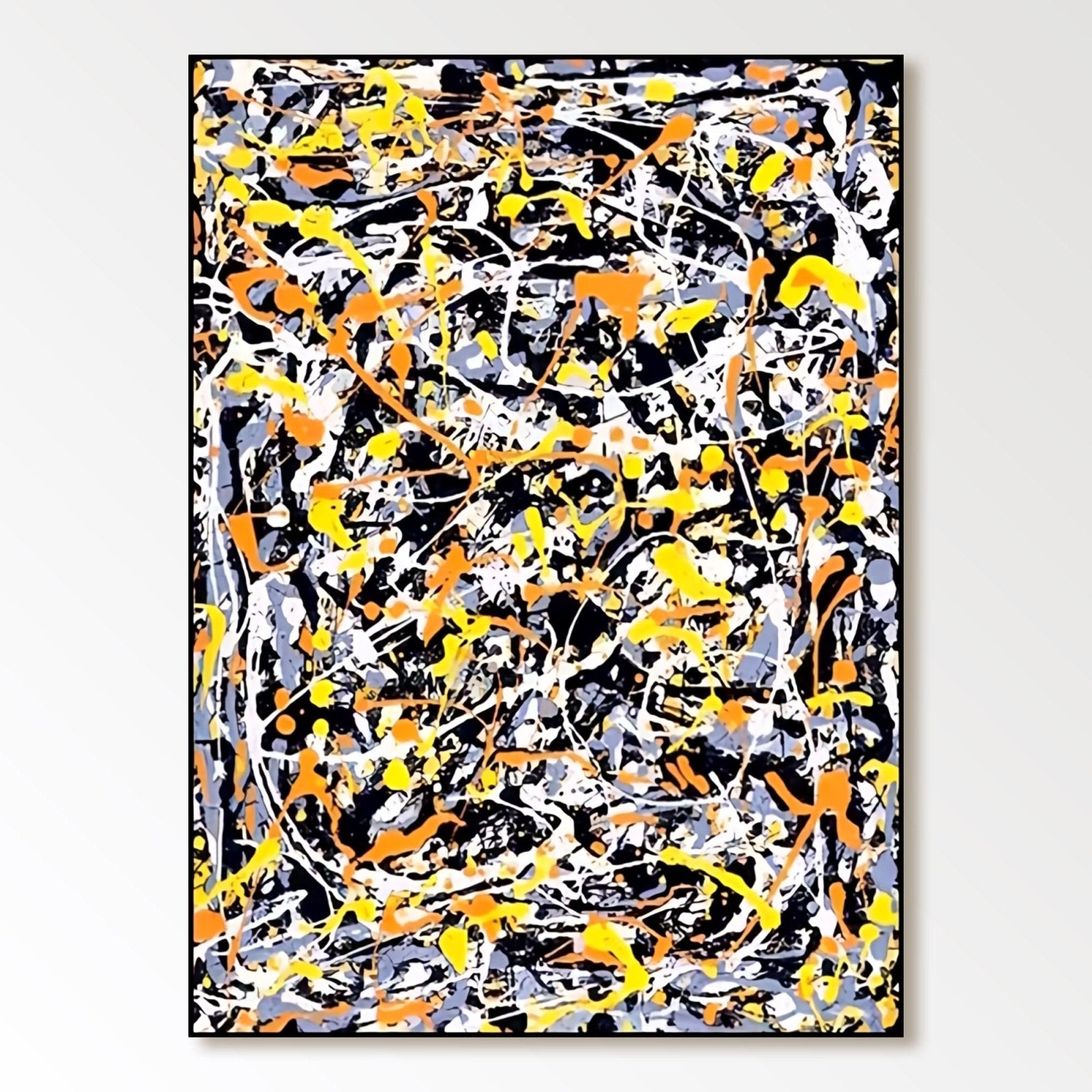 Jackson Pollock Style Large Vertical Abstract Colorful Contemporary ...