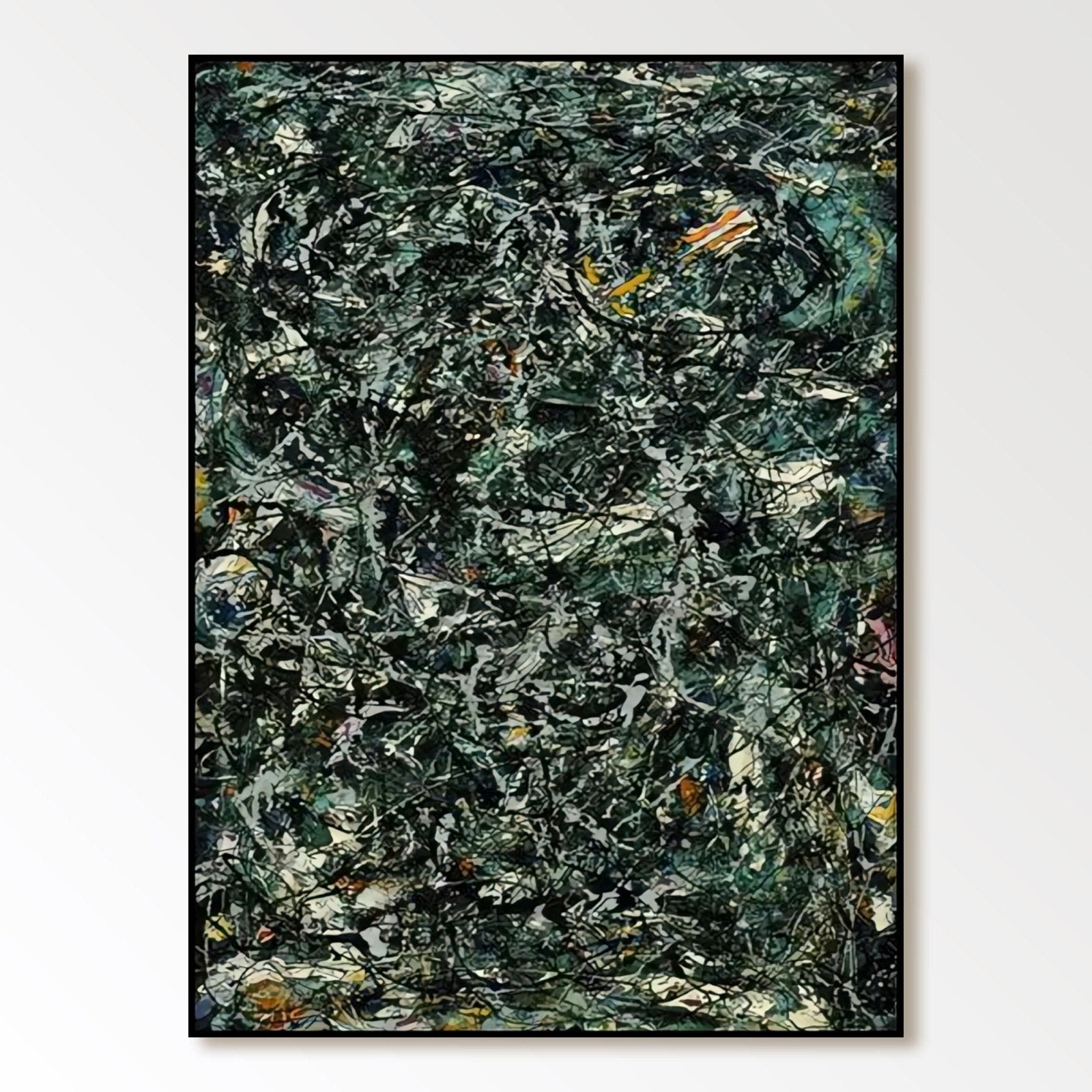 Jackson Pollock Style Large Vertical Abstract Colorful Modern Wall Art ...