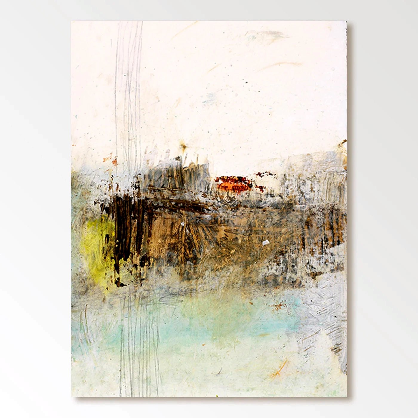 Large Abstract Neutral Earthy Modern Art Painting on Canvas