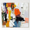 Large Colorful Abstract Plaster Texture Contemporary Wall Art on Canvas