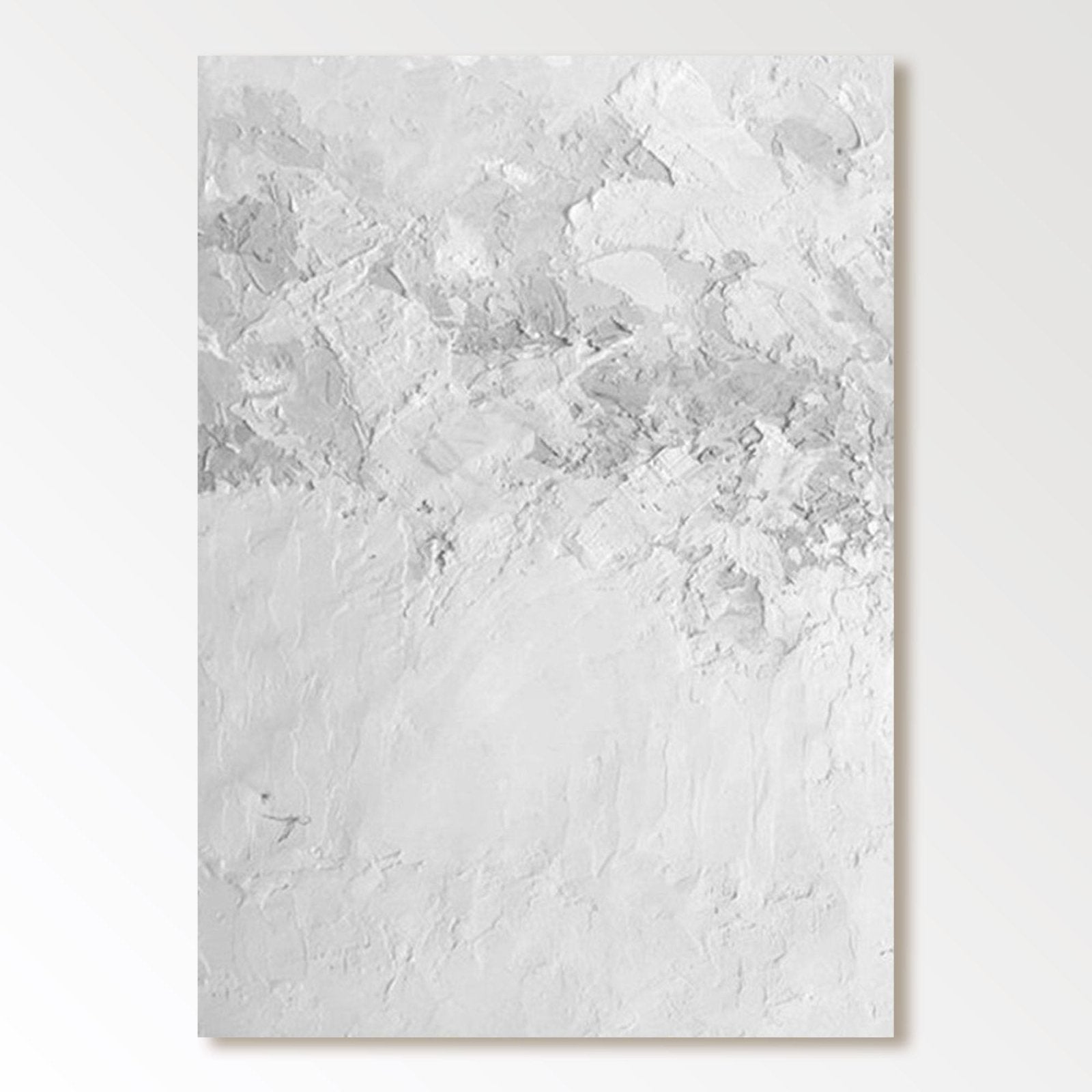 Large White and Gray Minimalist Abstract Modern Wall Art Painting