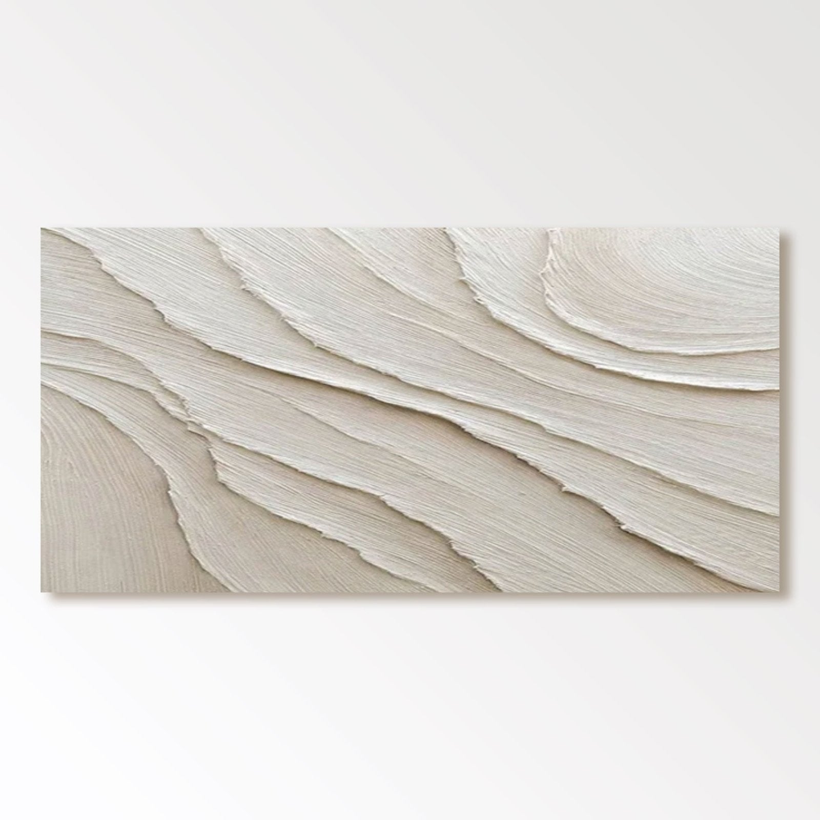 Large Beige Minimalist Abstract Textured Plaster Painting on Canvas For ...