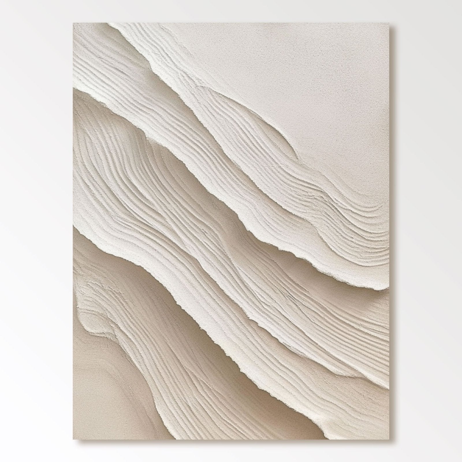 Thick 3D Textured Plaster Oil Painting Large Abstract Beige Hand ...