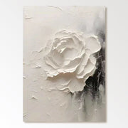 Large White Flower Textured Plaster Morden Wall Art Painting on Canvas ...