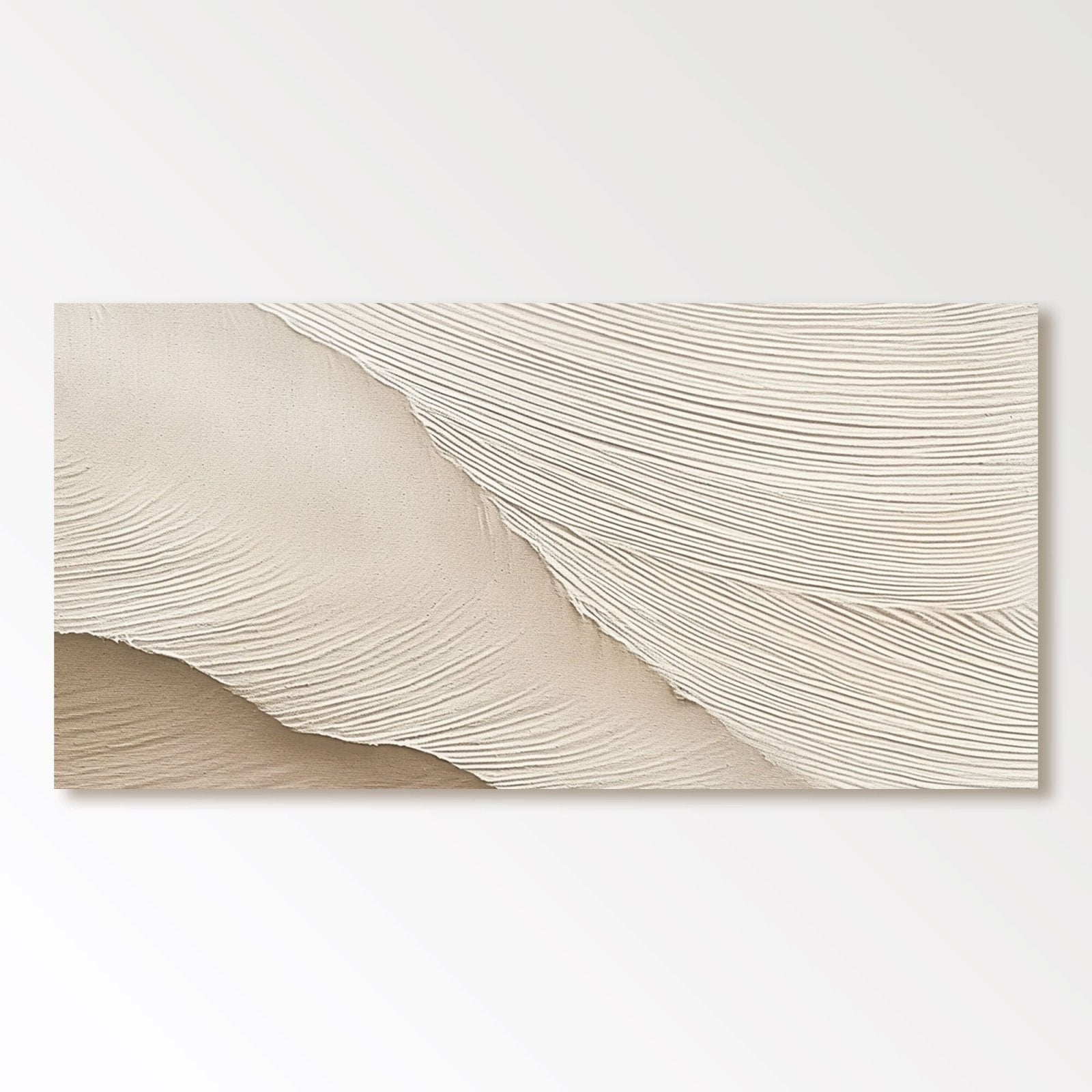Beige Abstract Wabi Sabi Plaster Painting Framed Hand-Painted Oil ...