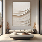 Thick Textured Plaster Oil Painting Large Abstract Beige Acrylic ...