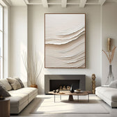 Thick Textured Plaster Oil Painting Large Abstract Beige Acrylic ...
