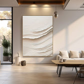 Thick Textured Plaster Oil Painting Large Abstract Beige Acrylic ...