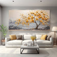 Large Textured Golden Tree Acrylic Plaster Over the Bed Wall Art on ...