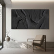 Large Black Minimalis Thick Textured Plaster Modern Abstract Painting ...