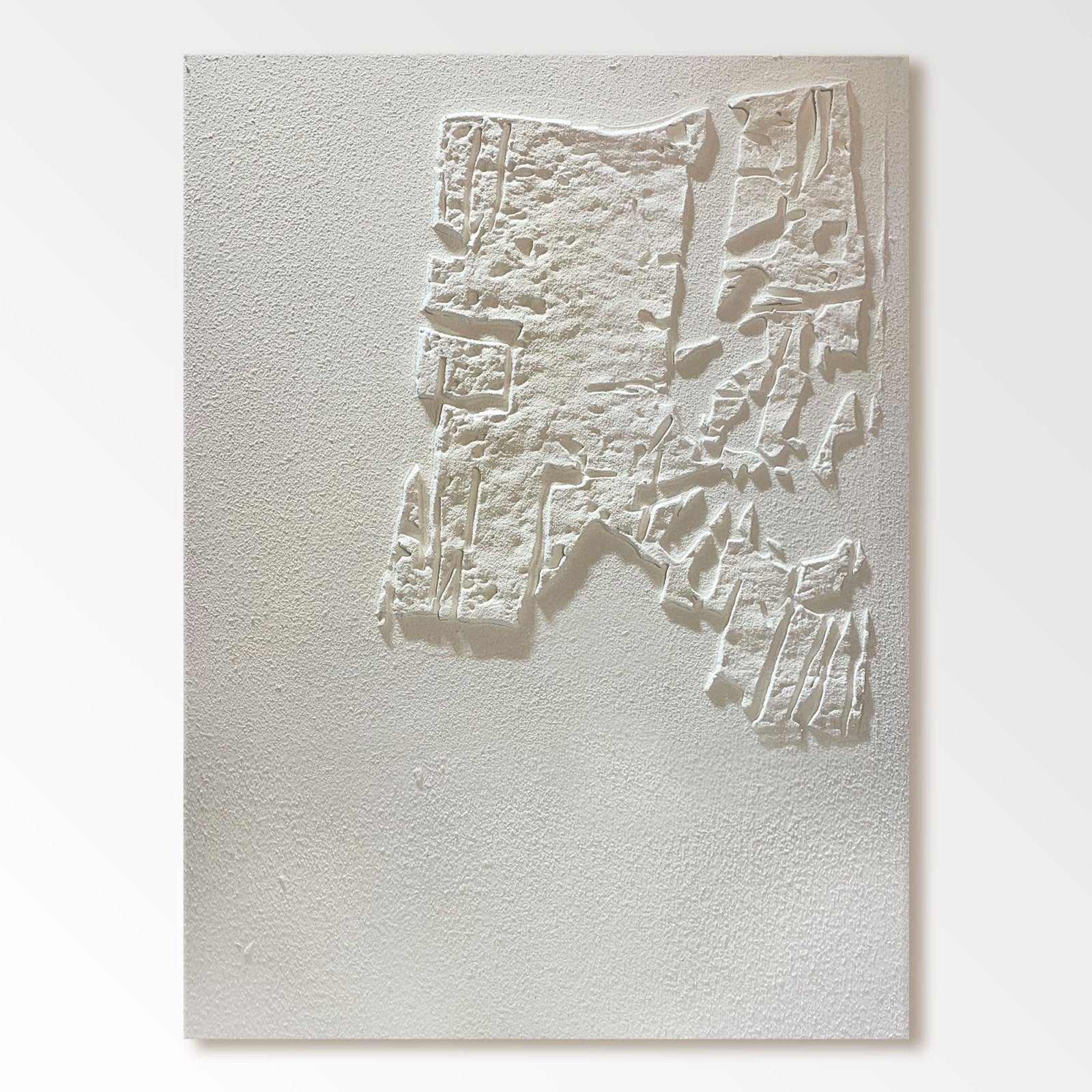 White Wabi Wall Abstract Art Painting on Canvas For Living Room