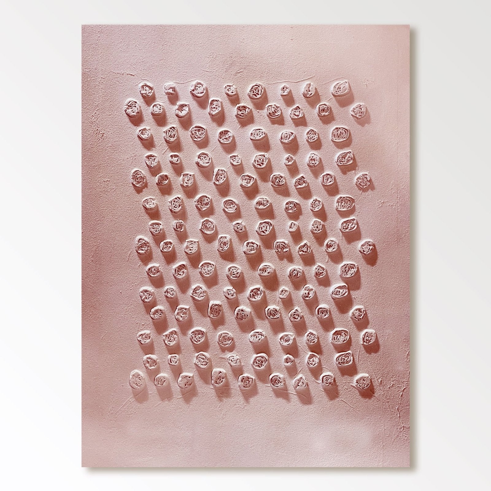 Pink Wabi Modern Wall Art Painting on Canvas For Living Room